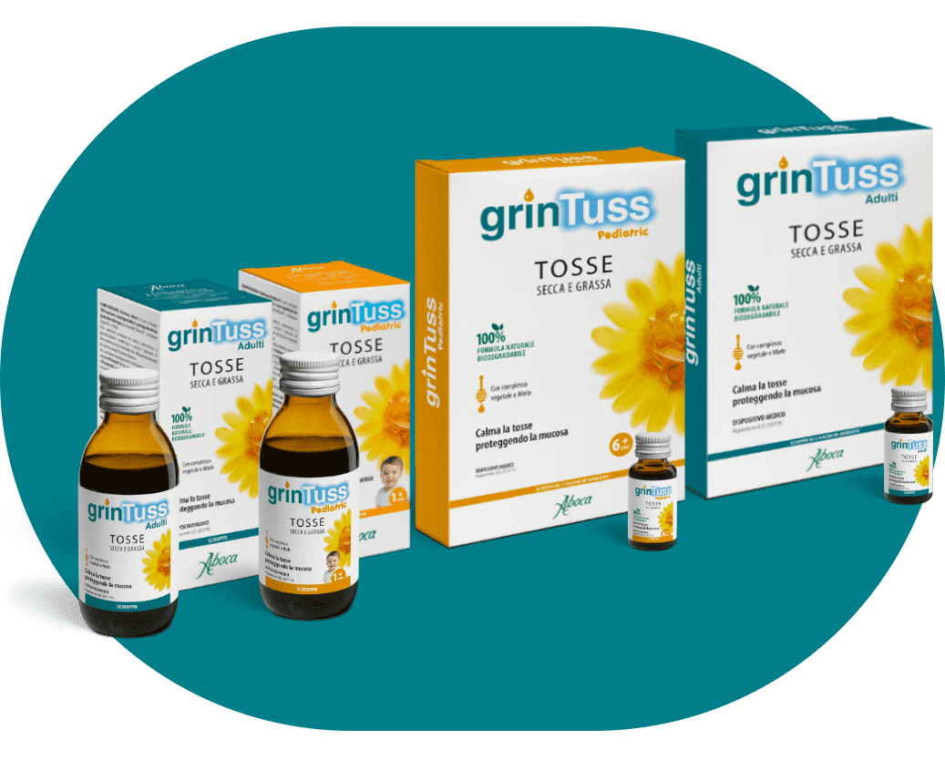 Grintuss soothes coughs in adults and children - Aboca